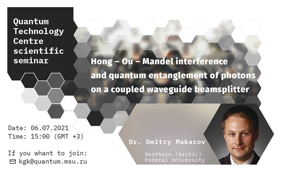 Hong – Ou – Mandel interference and quantum entanglement of photons on a coupled waveguide ...